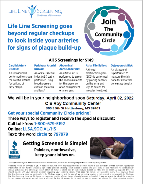 Life Line Health Screening Event - City of Hattiesburg